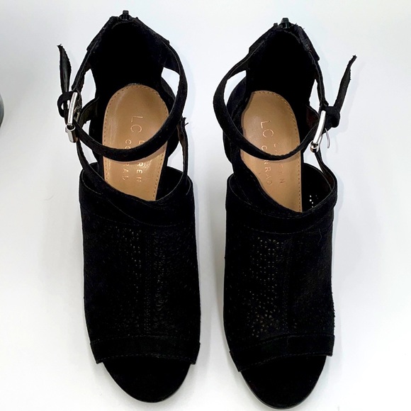 LC Lauren Conrad | Shoes | Lc Lauren Conrad Black Yarrow Peep Toe High ...